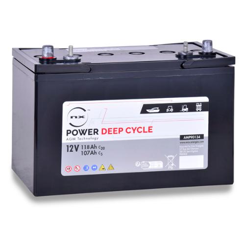 Batterie traction NX Power Deep Cycle AGM 12V 118Ah Double bornes ...