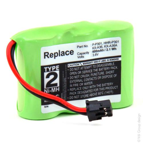 Batterie téléphone fixe 3.6V 600mAh Conn - Batterie électronique | AllBatteries